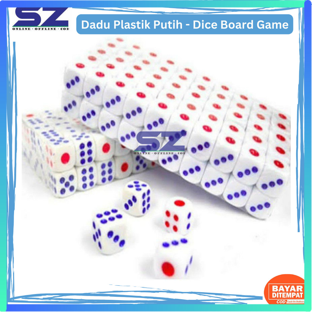 Jual Dadu Plastik Putih - Dice Board Game ludo ular tangga pop it angka ...
