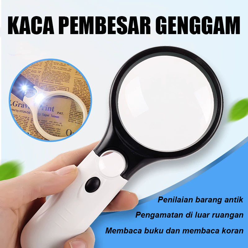 Jual 【LEMLINGER】 2 in 1 Kaca Pembesar Dengan 3 Lampu Cincin LED Kaca ...