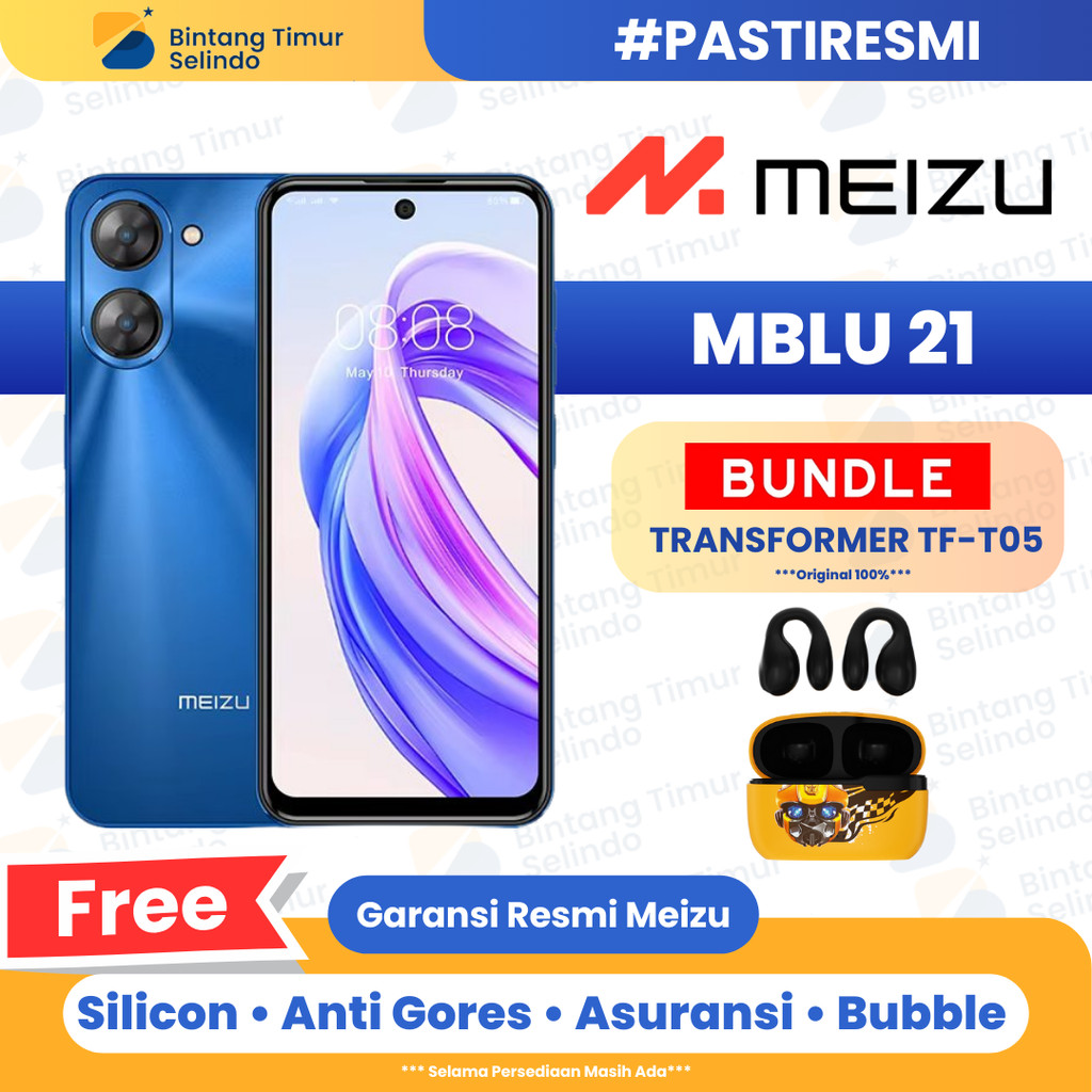 Jual Meizu Mblu 21 [4/64GB] [6/128GB] Unisoc T606-Layar 6,79"-Baterai ...