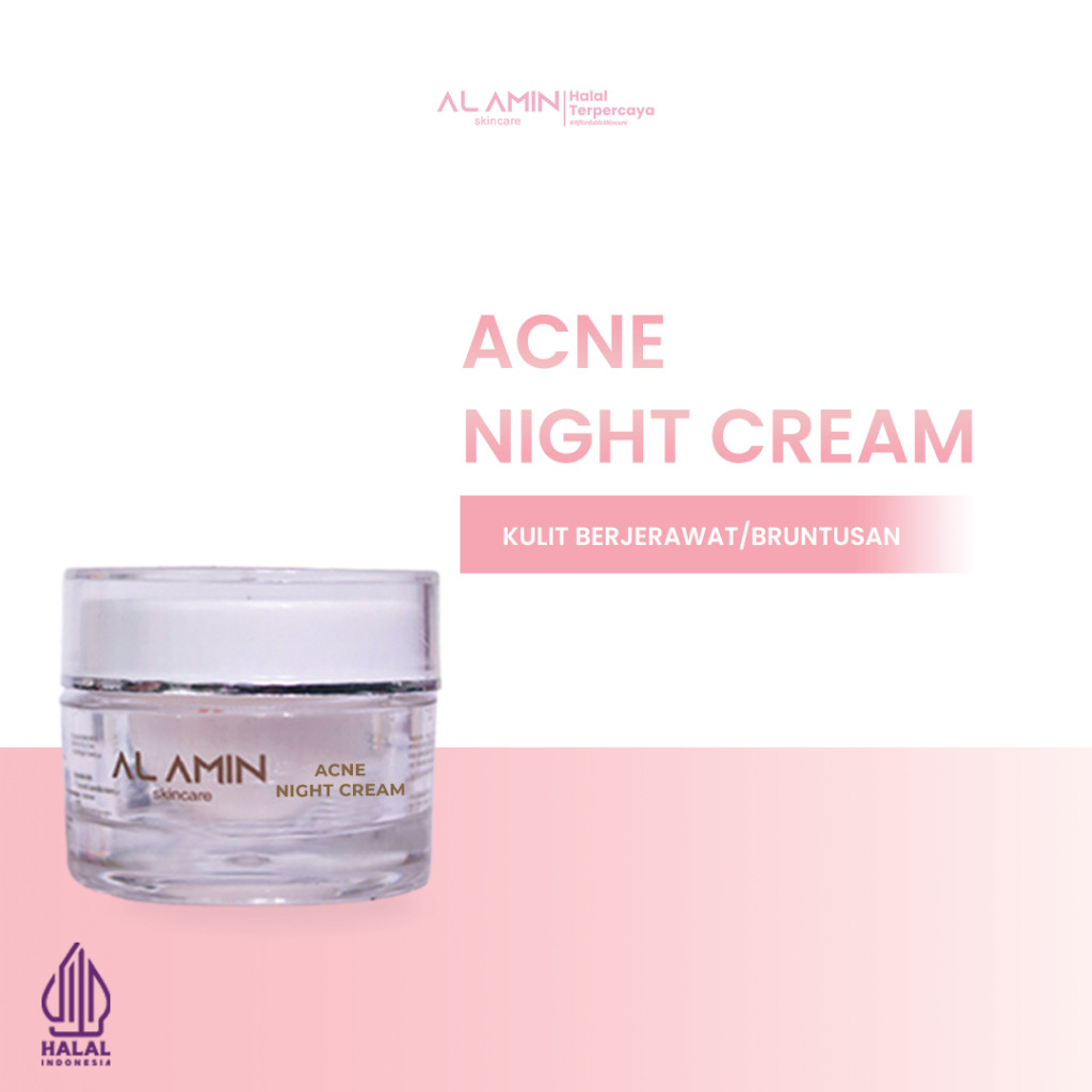 Jual Alamin Krim Malam Acne untuk Kulit Berjerawat Bruntusan | Shopee Indonesia