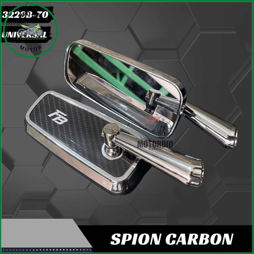 Jual Spion Persegi Circuit Motif Carbon Chrome Model H2C Riz Full Cnc ...