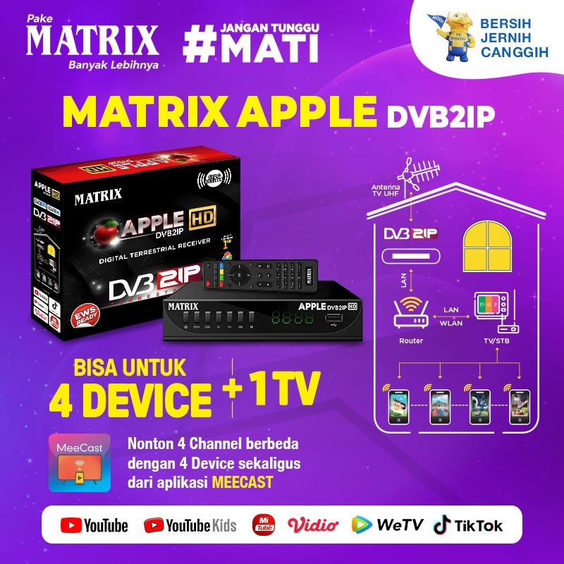 Jual Set Top Box TV Digital Matrix Apple DVB2IP | Shopee Indonesia