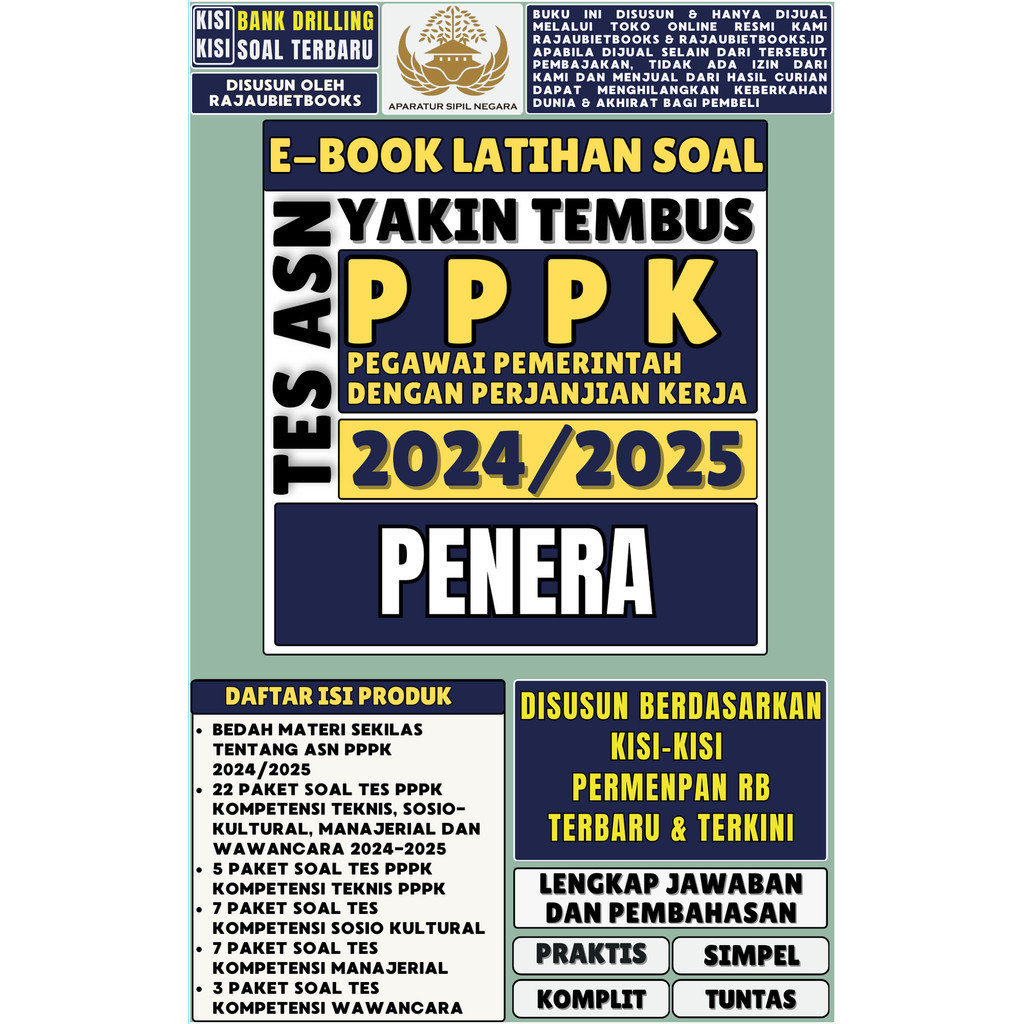 Jual LATIHAN SOAL PPPK PENERA TENAGA TEKNIS TERBARU DAN TERLENGKAP ... Jual LATIHAN SOAL PPPK PENERA TENAGA TEKNIS TERBARU DAN TERLENGKAP ...