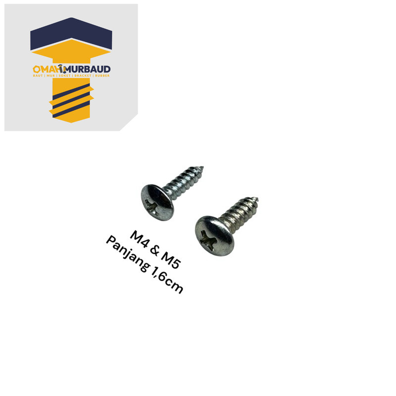 Jual BAUT SKRUP LANCIP DRAT KASAR M4 DAN M5 panjang 1,5cm BAUT ORI ...