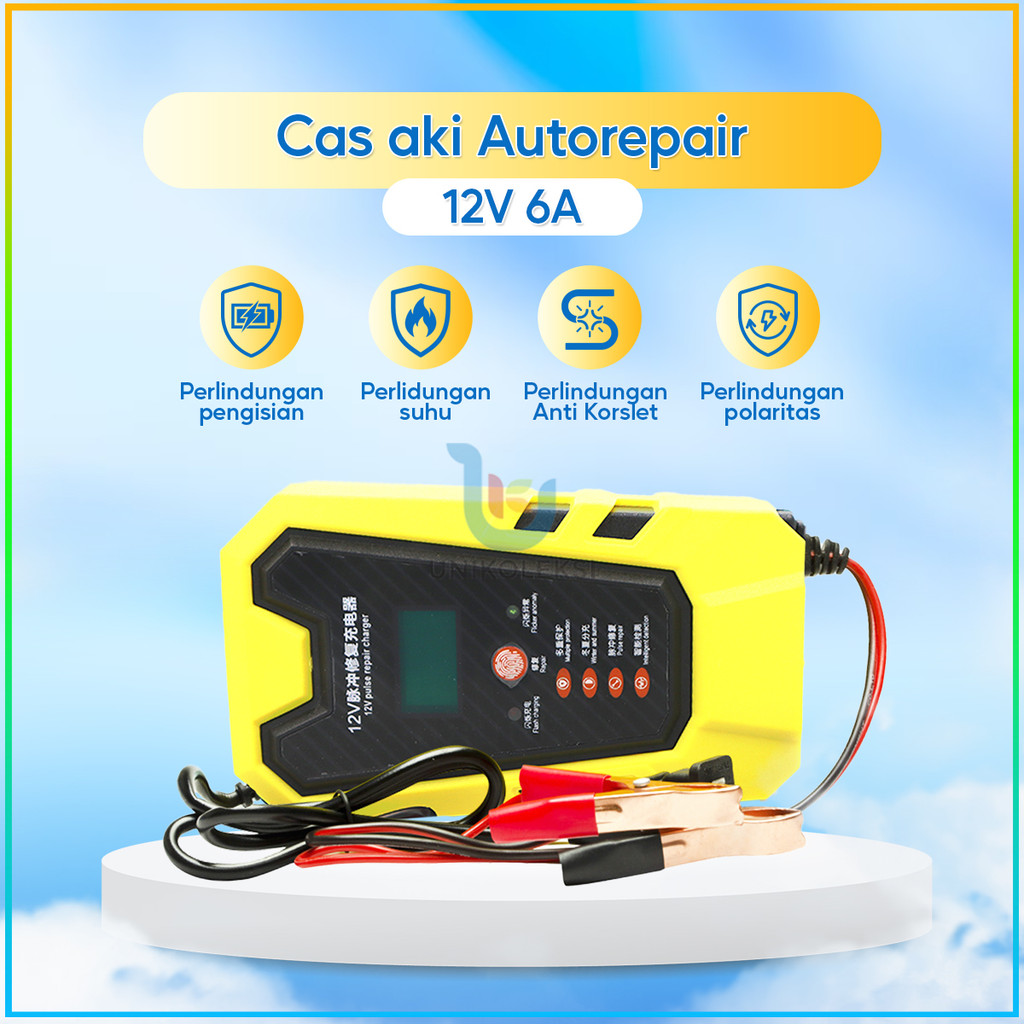 Jual CAS AKI Pulse Auto Repair Mobil Moto Baterai Charger Intelligent Aki dengan 12V6A LCD ...