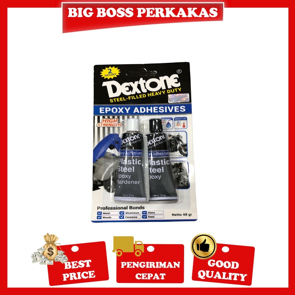 Jual Lem Dextone - Plastic Steel Epoxy 2 Jam (2 hour) | Shopee Indonesia