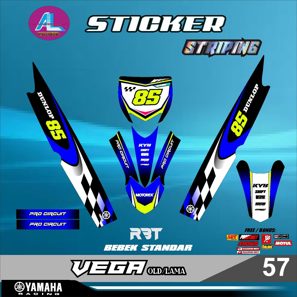 Jual Sticker RBT VEGA OLD/LAMA MOTOR RBT BEBEK MODIF SUPERMOTO YZ CRF ...