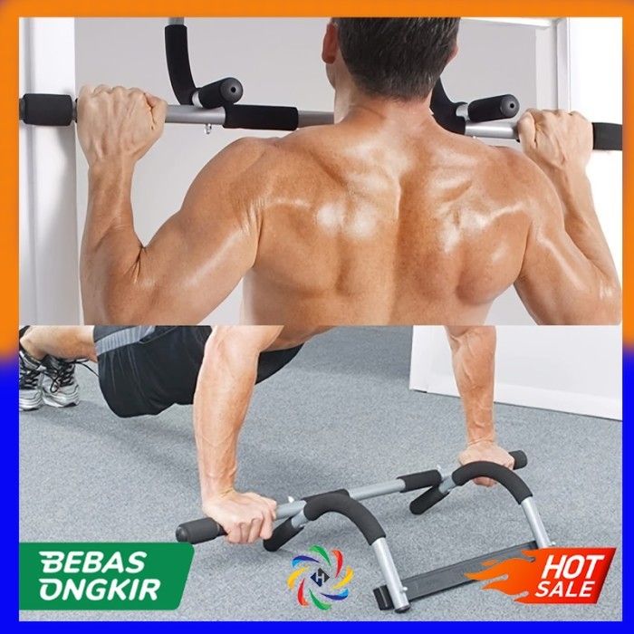 Jual E N - 0 2 Tiang Latihan Pull Up Pintu Door Gym Bar Solid Grip ...