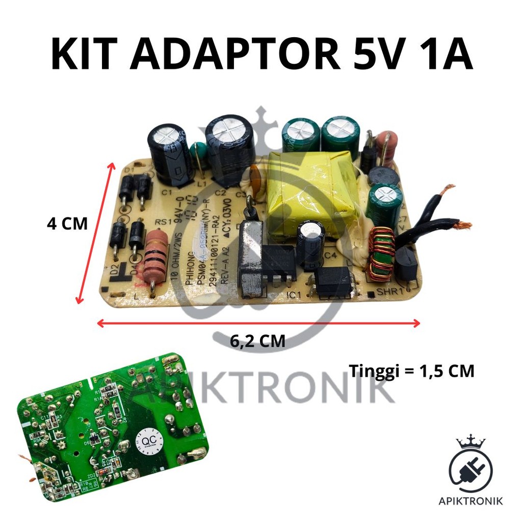 Jual KIT ADAPTOR 5V 1A KIT 5 VOLT 1 AMPER KIT ADAPTOR 12V DC 1A ...