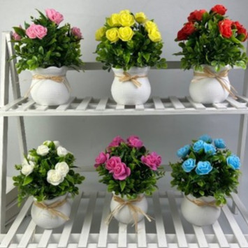 Jual Faux Pot Bunga Palsu Hias Dekorasi Rumah Plastik Artificial Flower ...