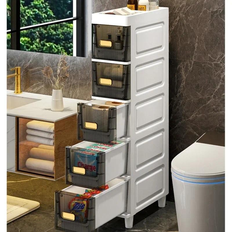 Jual Bathroom Crack Cabinet Narrow Slit Toilet Organizer Floor Cabinet ...