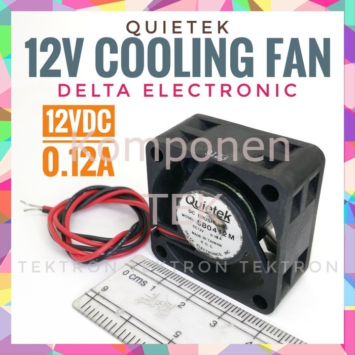Jual Quietek 12V Delta Electronic 4cm Cooling Fan 12VDC 0.12A 4x4cm 4x4 ...