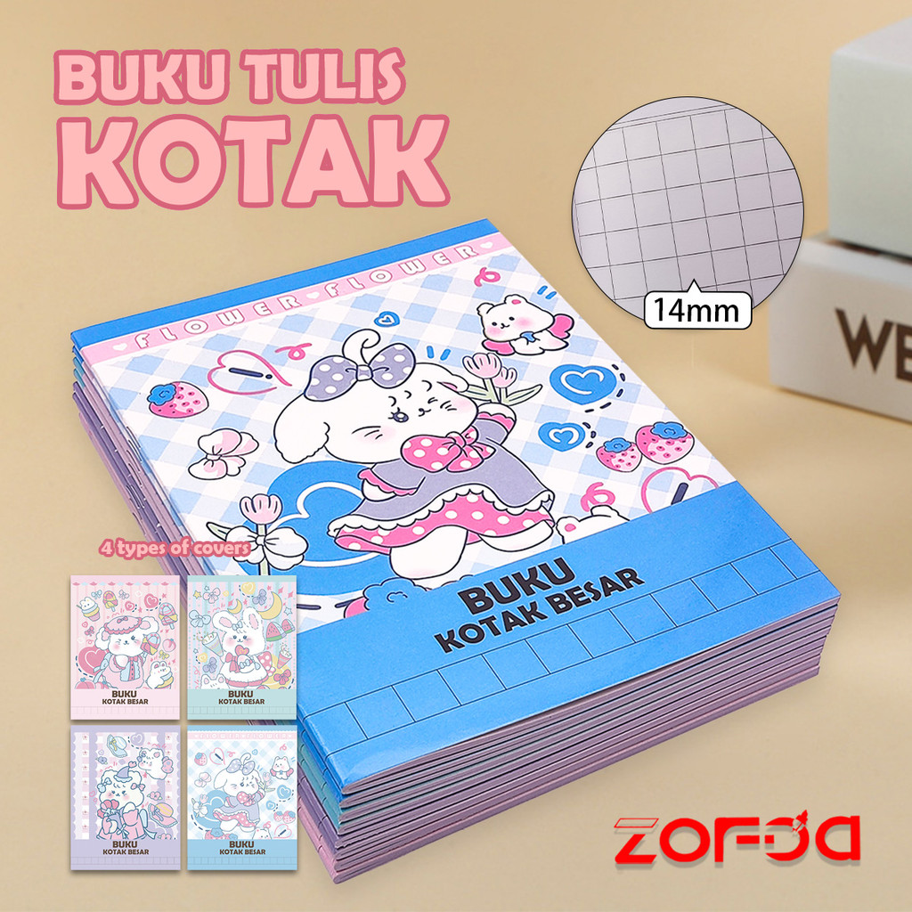 Jual [14mm Kotak Besar] Buku Grid Seri Kelinci 38 Lembar buku latihan ...