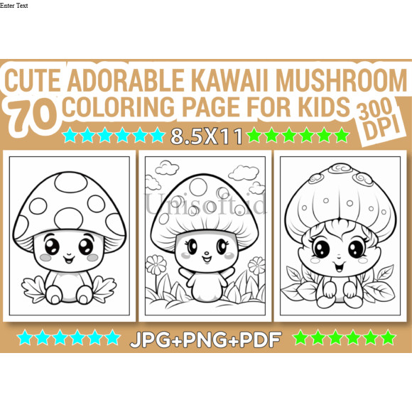 Jual Cute Adorable Kawaii Mushrooms Coloring Pages For Kids Lengkap ...