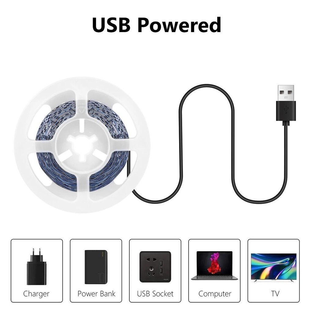Jual DC 5V USB Lampu Backlight TV LED Strip 2835 Warm White Light ...