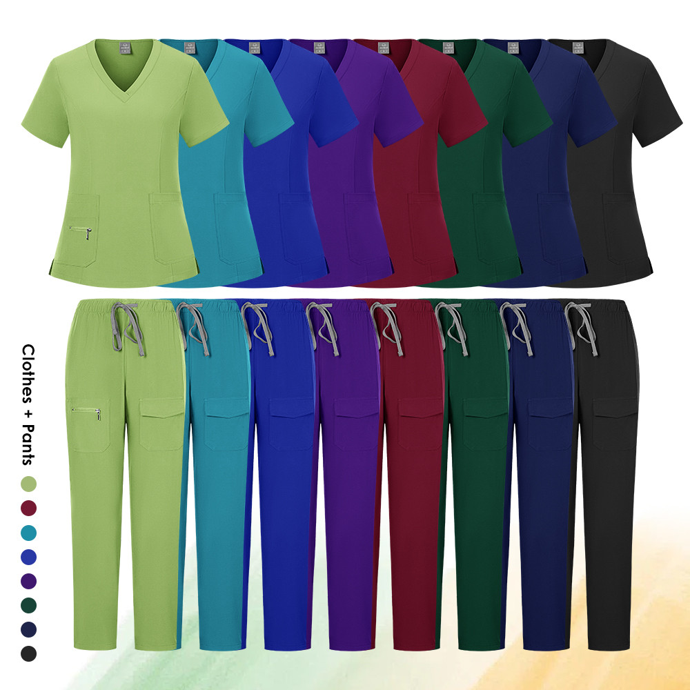 Jual Multicolor Medical Uniforms Women Hospital Surgical Nurse Scrubs ...