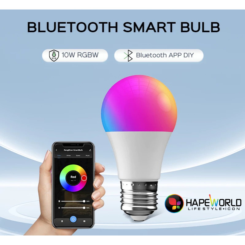 Jual HAN RIVER Smart Lampu LED Bulb 10W APP Bluetooth RGBW DIY Lampu ...