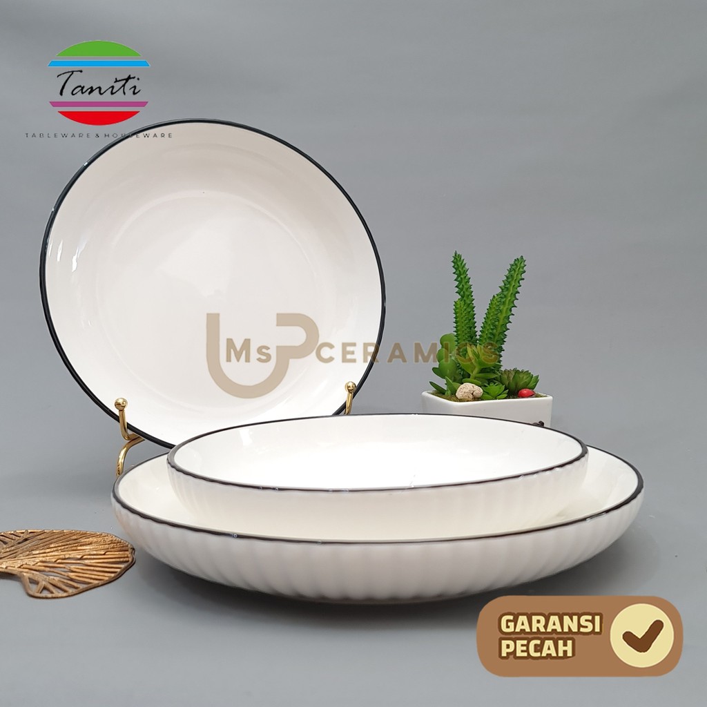 Jual TANITI Piring Keramik Makan Embossed 9 Inch 23 Cm Piring Makan ...