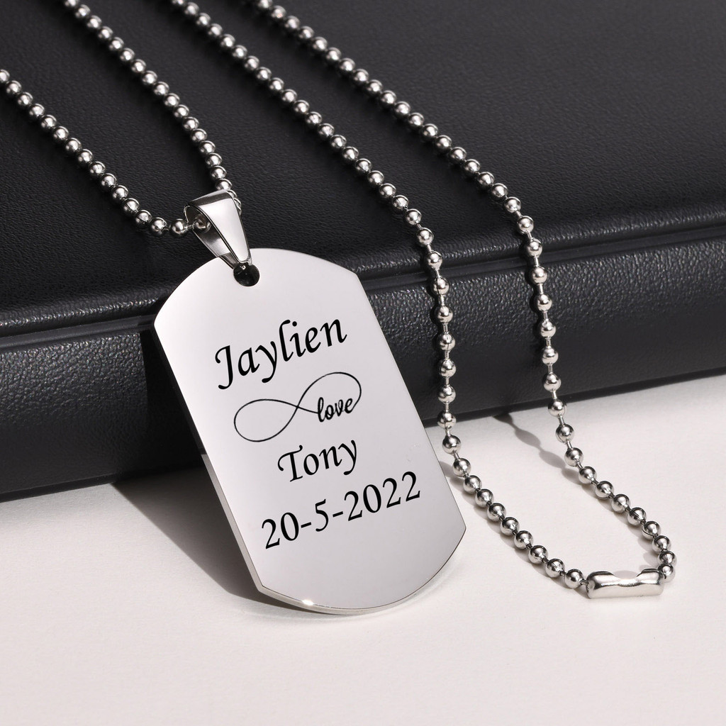 Jual Personalized Dog Tag Necklaces for Men,Engraved Military Dog Tags ...