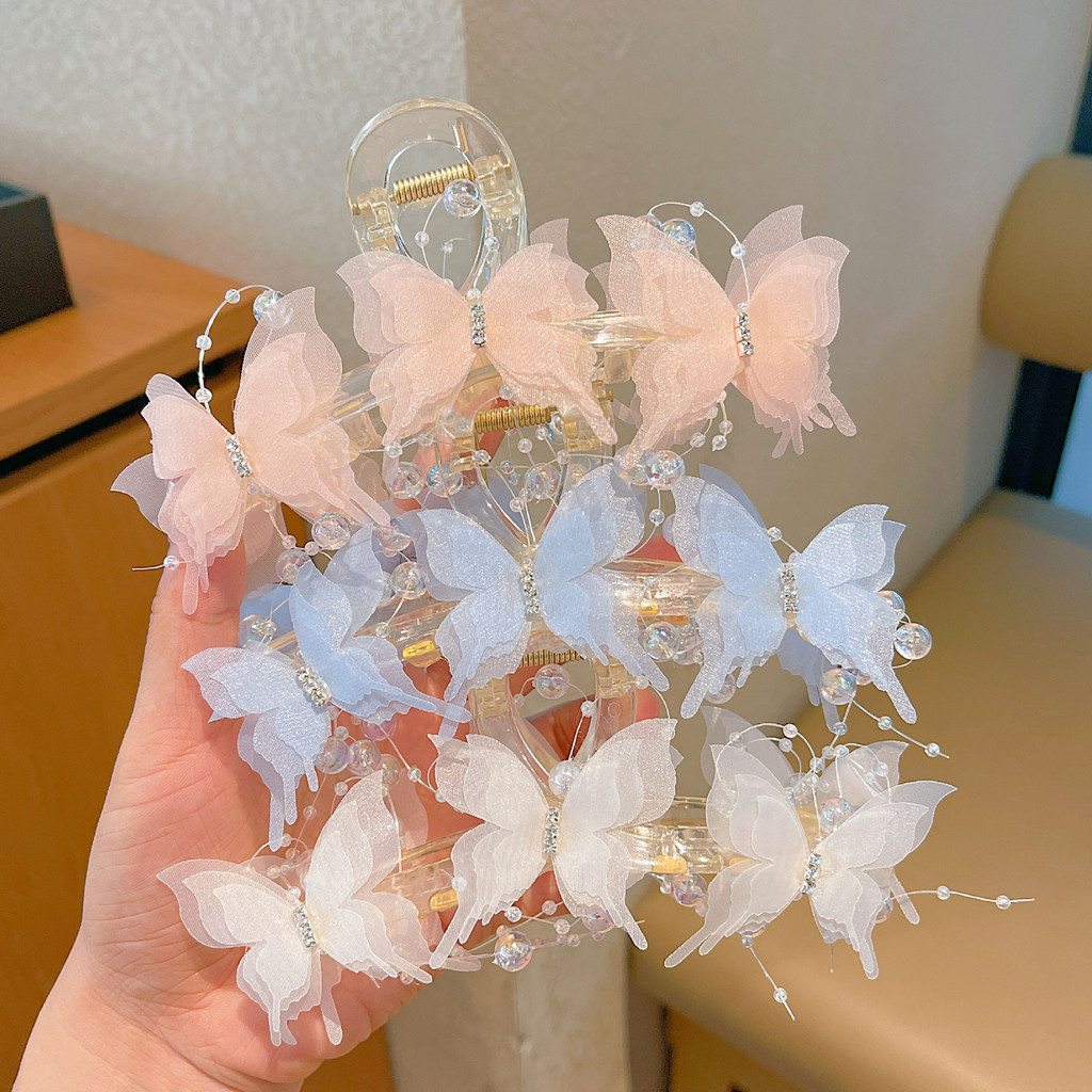 Jual ED - 13CM - JEPITAN RAMBUT SALON KOREA MODEL BUTTERFLY MUTIARA ...