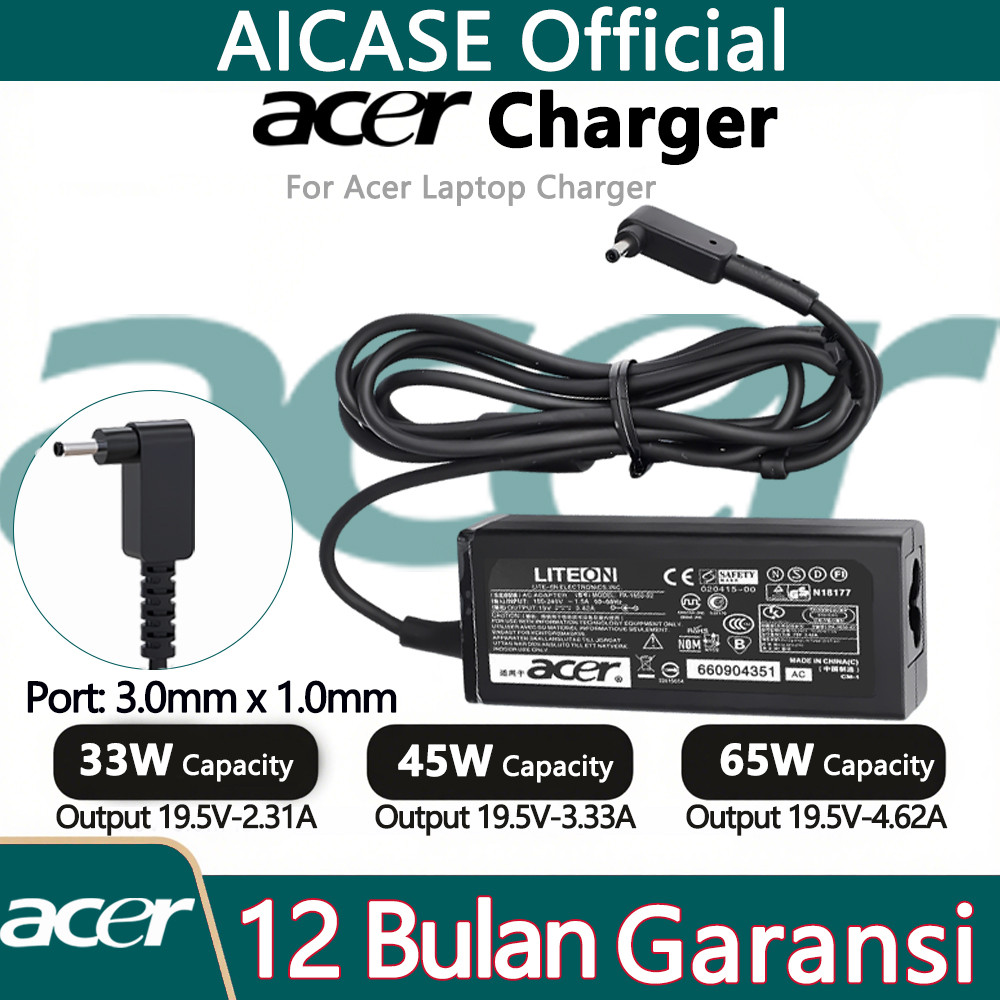 Jual AICASC-Acer Laptop Charger Laptop Original 45W/65W 19V-2.37A/3.42A(3.0*1.1mm)Chromebook 11 ...