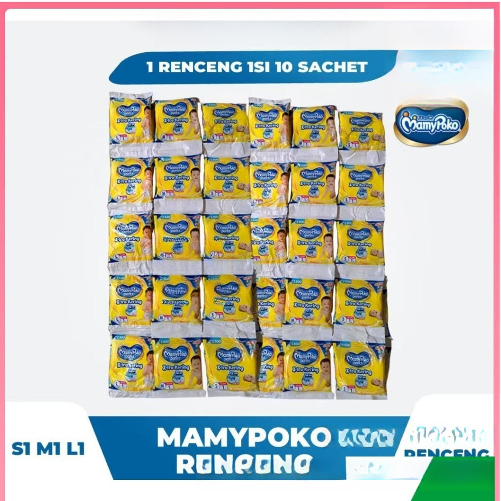 Jual Mamypoko Renceng S1 M1 L1 XL1 XXL1 1 Rencengan ISI 10 PCS Mamy ...