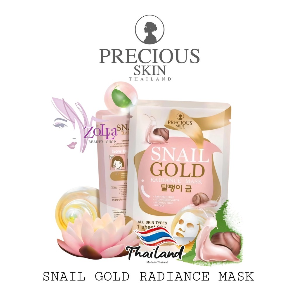 Jual PRECIOUS SKIN SNAIL GOLD RADIANCE MASK - SHEET FACE MASK - MASKER ...