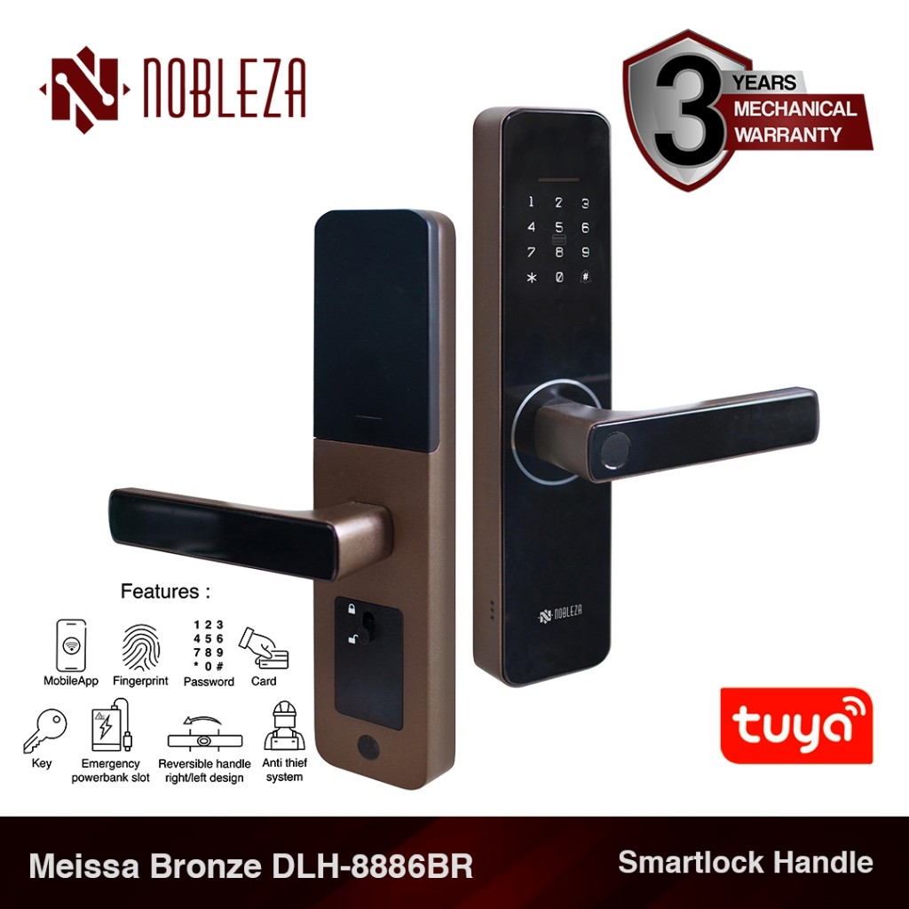 Jual NOBLEZA Smart Door Lock Kunci Pintu Digital Handle Fingerprint ...