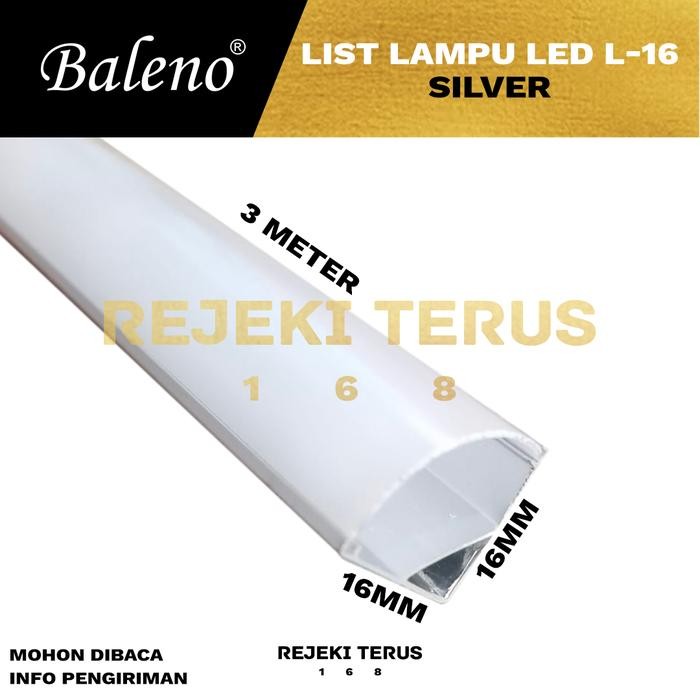 Jual List Lampu LED Strip Siku SILVER 3 METER Rumah Lis Cover Aluminium ...