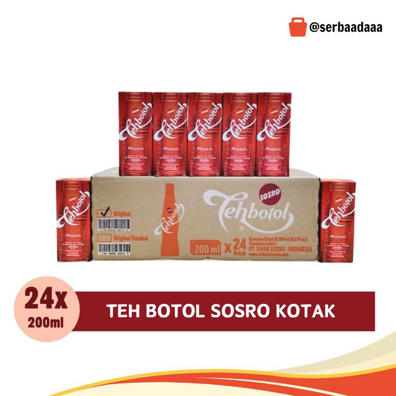 Jual Teh Botol Kotak Sosro 200ml Isi 24 Pcs Rasa Buah Segar | Shopee ...