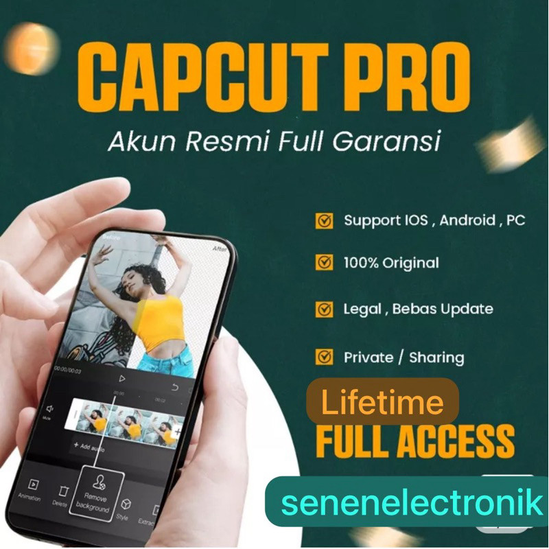 Jual capcut pro lifetime private for all device(IOS, Android, pc) full garansi beda harga beda ...