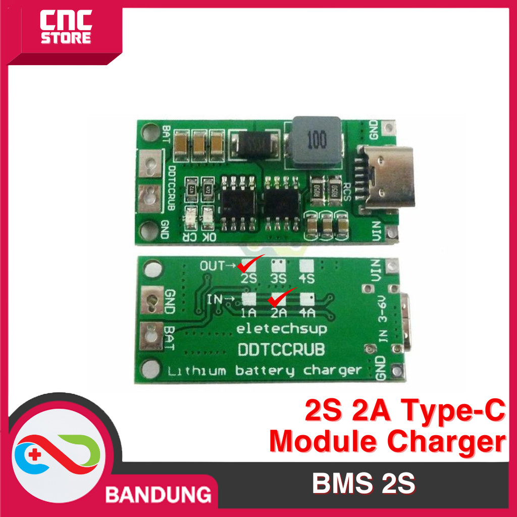 Jual CHARGER BMS 2S 8,4V 2A FROM TYPE-C INPUT DC 3.7-6V | Shopee Indonesia