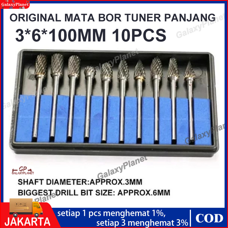 Jual ORIGINAL Mata Bor Tuner Panjang 3*6*100mm Mata Gerinda mesin cuner ...