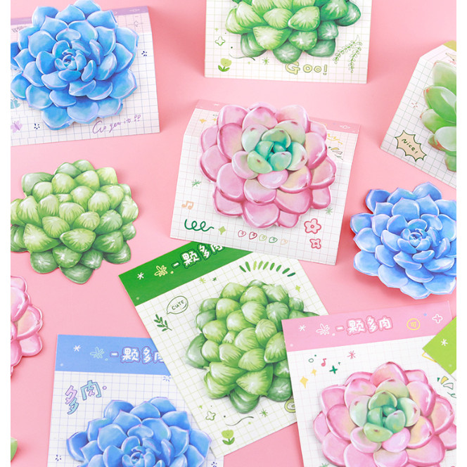 Jual HFM - Sticky note motif bunga Memo tempel flower kaktus | Shopee ...