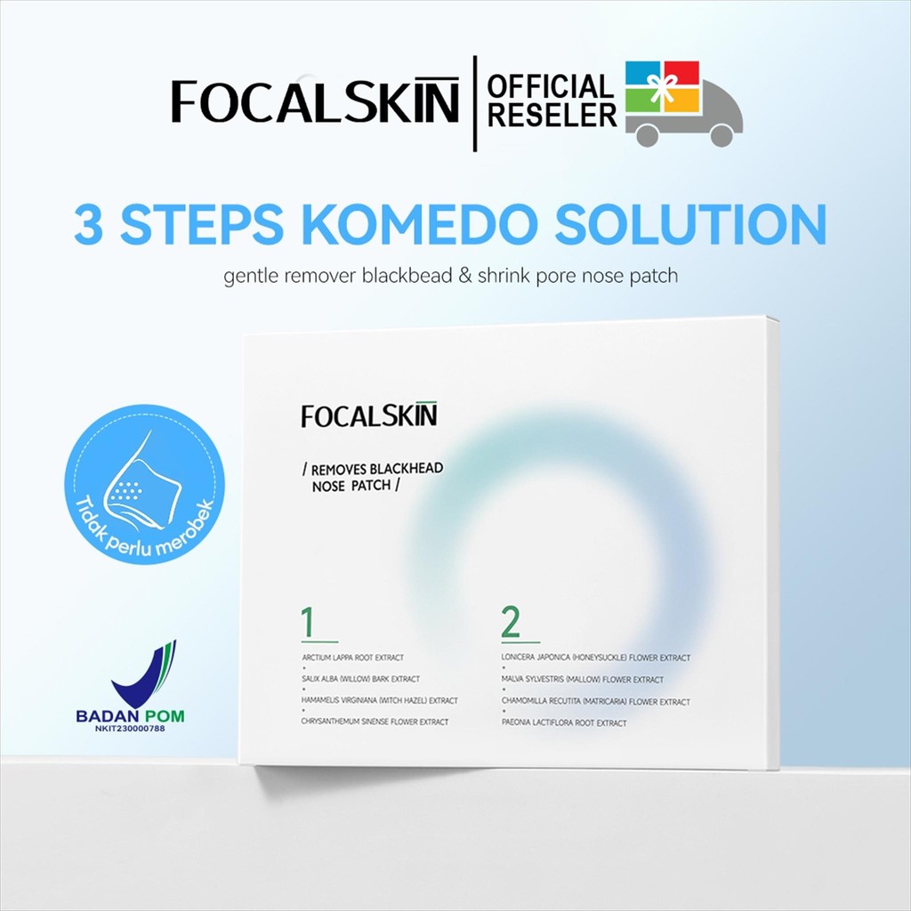 Jual FOCALSKIN 3Step Removed Blackhead Nose Patch Masker Komedo ...