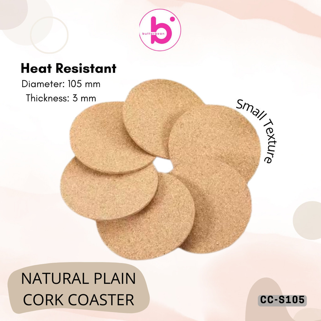 Jual Tatakan Alas Gelas Natural Plain Cork Coasters 3mm Small Texture | Shopee Indonesia