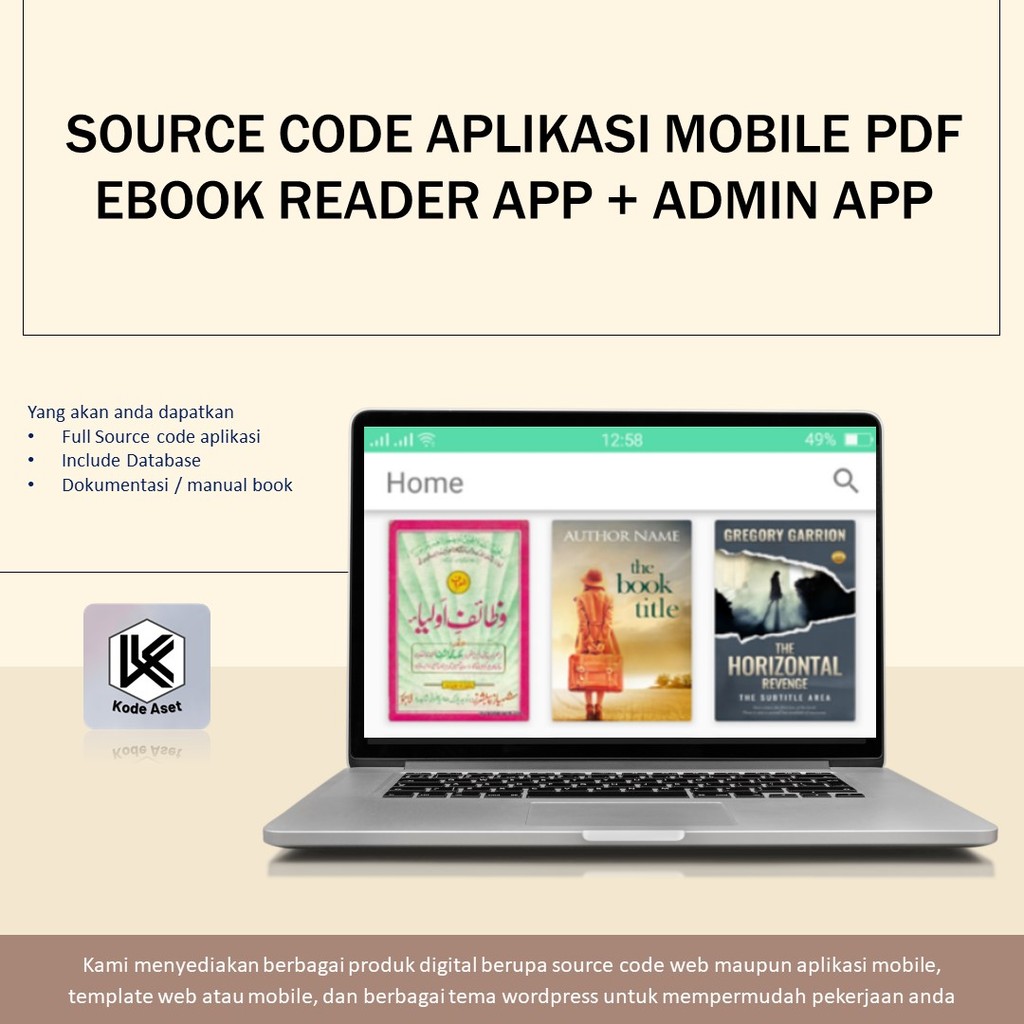 Jual SOURCE CODE APLIKASI MOBILE PDF EBOOK READER APP + ADMIN APP ...