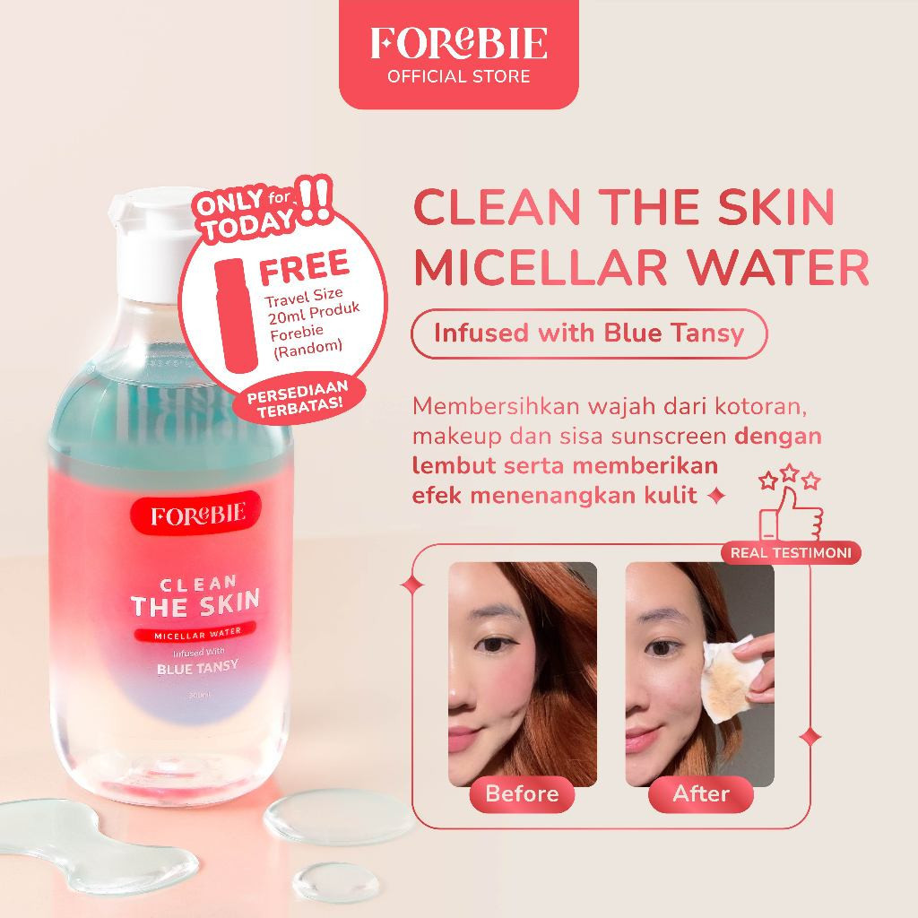 Jual FOREBIE CLEAN THE SKIN MICELLAR WATER INFUSED WITH BLUE TANSY ...