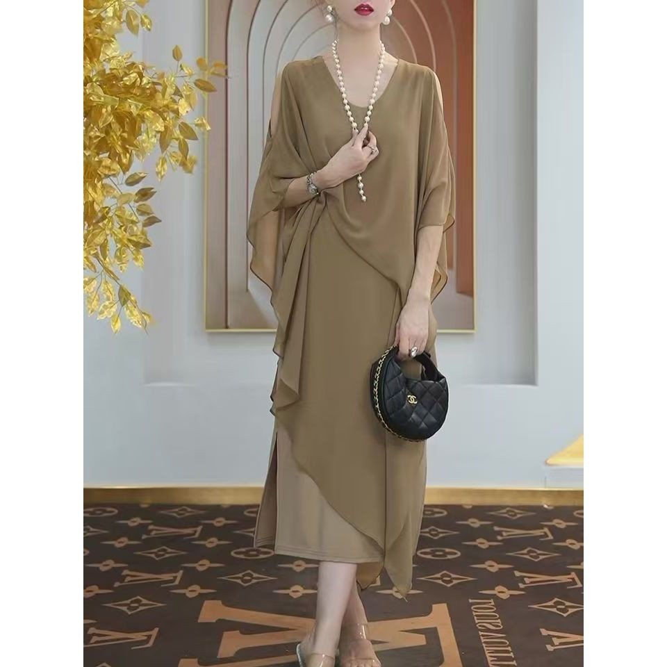 Jual FAN Gaun sifon longgar ukuran plus gaya Korea Gaun Pesta Stylish ...