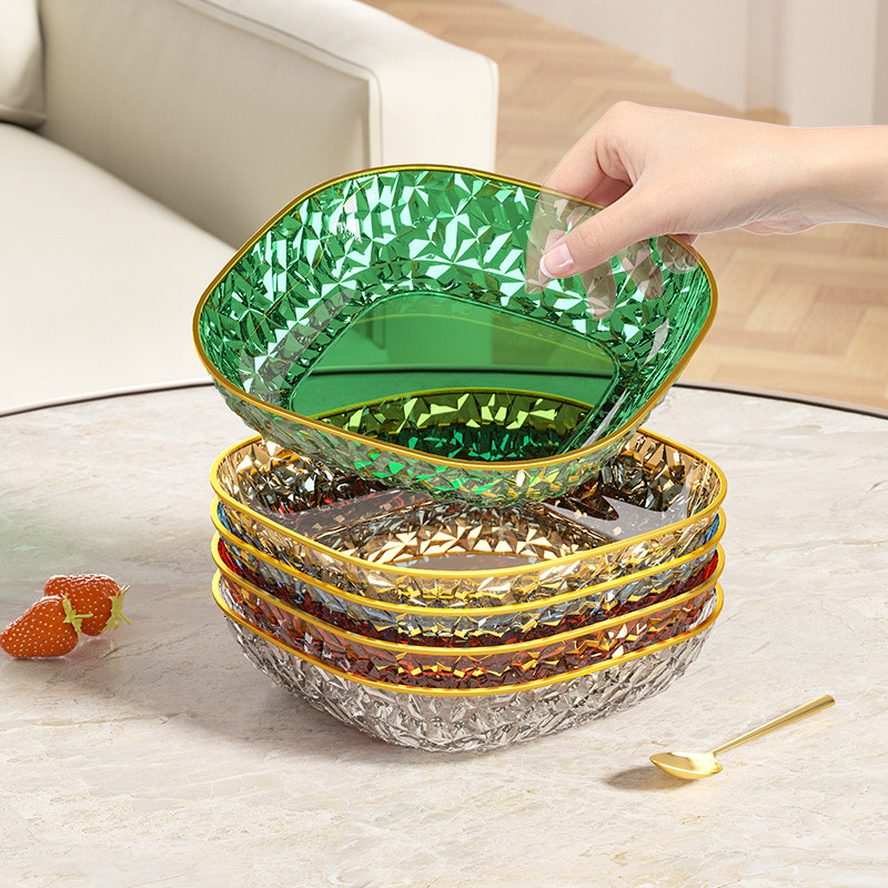 Jual 1 Set Piring 2/5/10 Piring Plastik Food Grade Tekstur Transparan ...