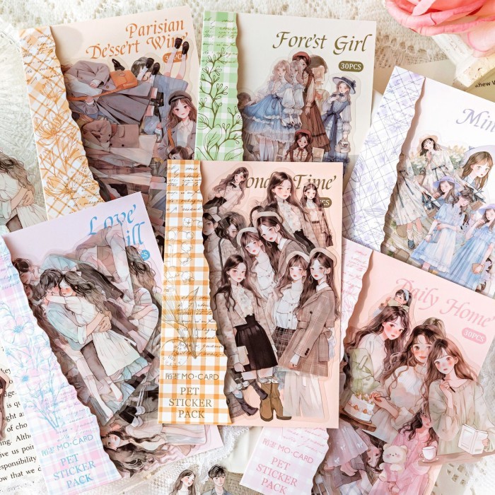 Jual Sticker Journal GIRL SERIES PET Stiker Scrapbook DIY Set Outfit ...