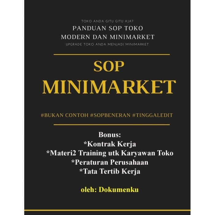 Jual SOP MINIMARKET+FLOWCHART+JOBDESC+PANDUAN STANDARDISASI TOKO ...