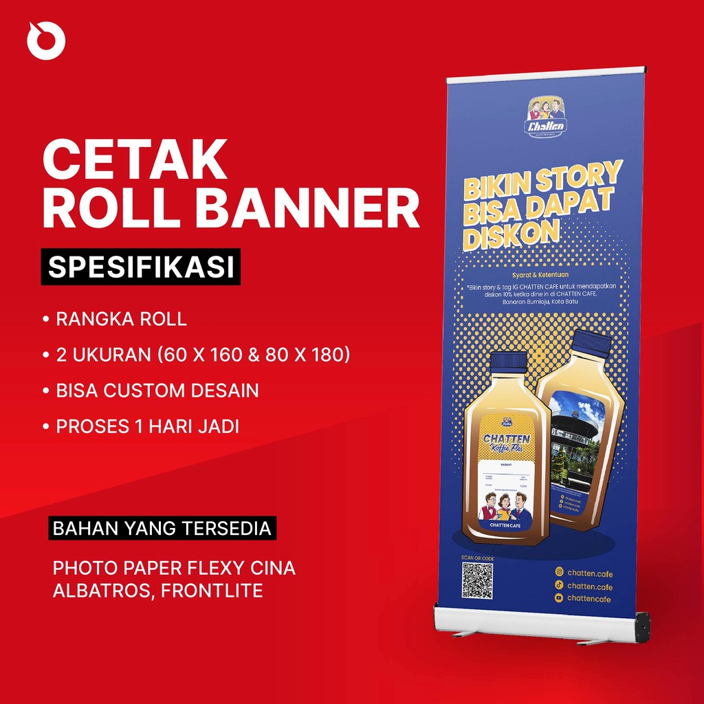 Jual Cetak Roll Up Banner Roll Banner Ucapan Selamat / Pameran | Shopee Indonesia