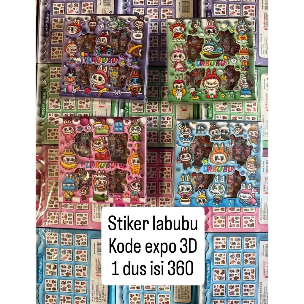 Jual STICKER LABUBU 2D ISI 100PCS WATERPROOF ANTI AIR / STICKER TEMPEL ...