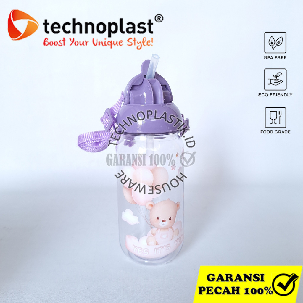 Jual TECHNOPLAST Tiny & Mighty Bpa Free - Botol Minum 450ml Ergonomis ...