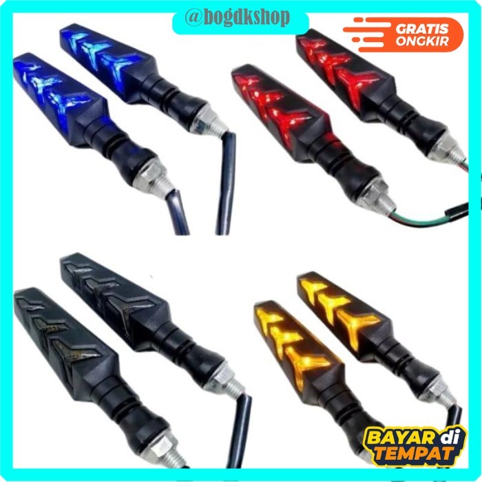 Jual LAMPU SEN LAMPU SEIN LED RUNNING MODEL PANAH UNIVERSAL SEMUA MOTOR - D-150 RED | Shopee ...