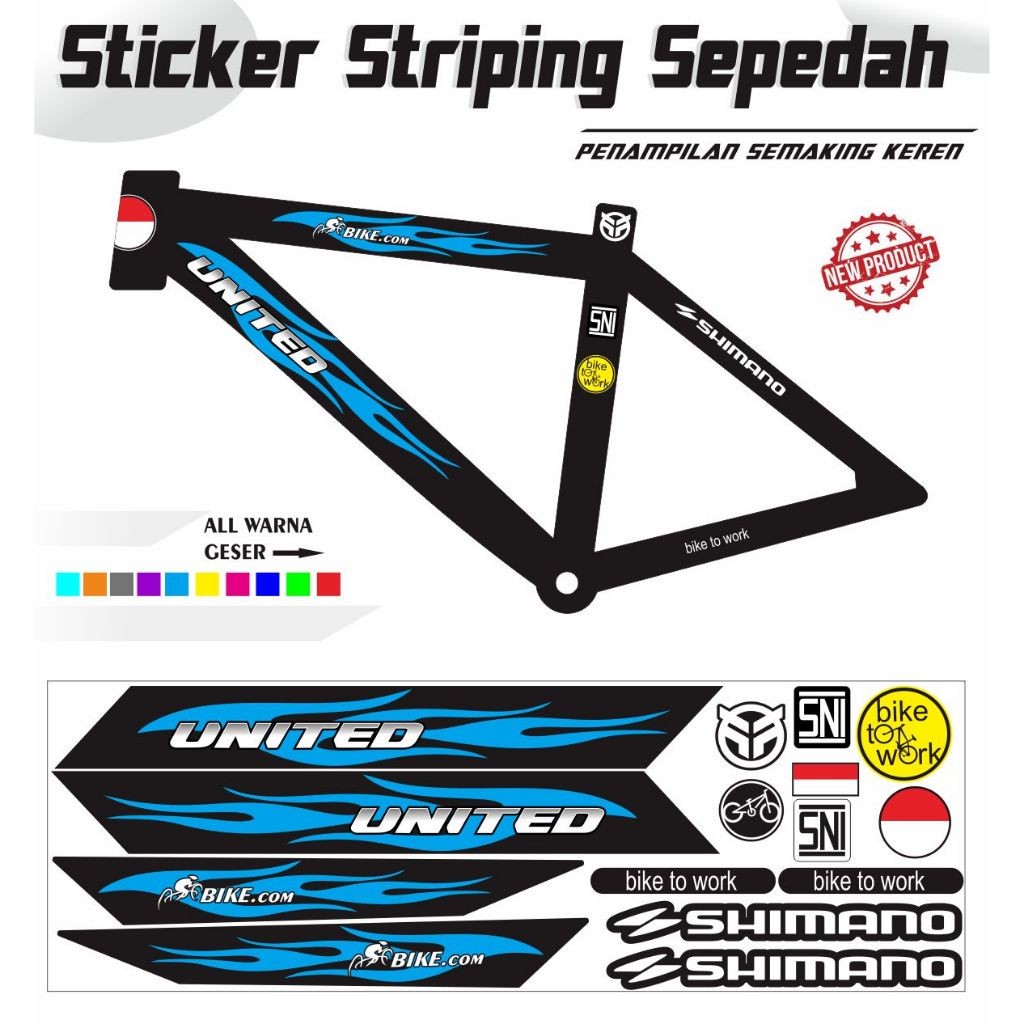 Jual BISA COD STIKER SEPEDAH MOTIF TRIBAL UNITED VARIASI SETRIPING ...