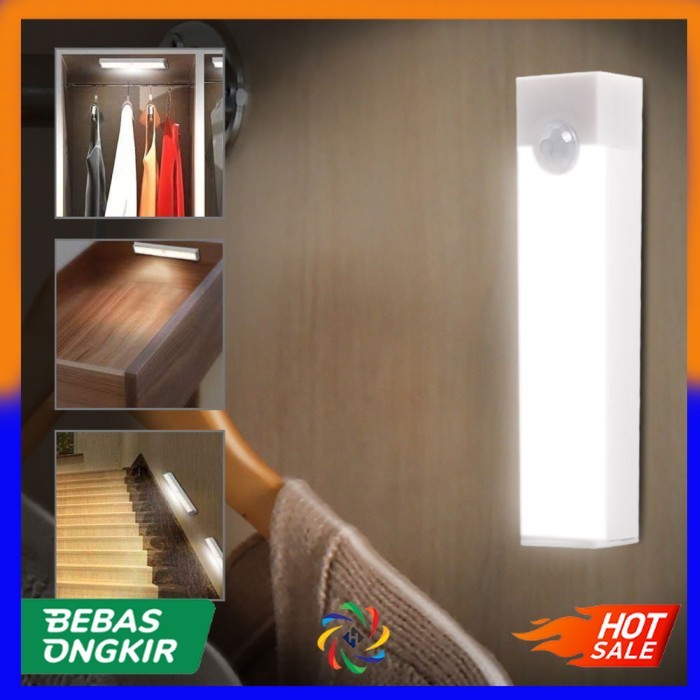 Jual Lampu Tempel Lemari Mini Sensor PIR Cabinet Light Cool White USB ...