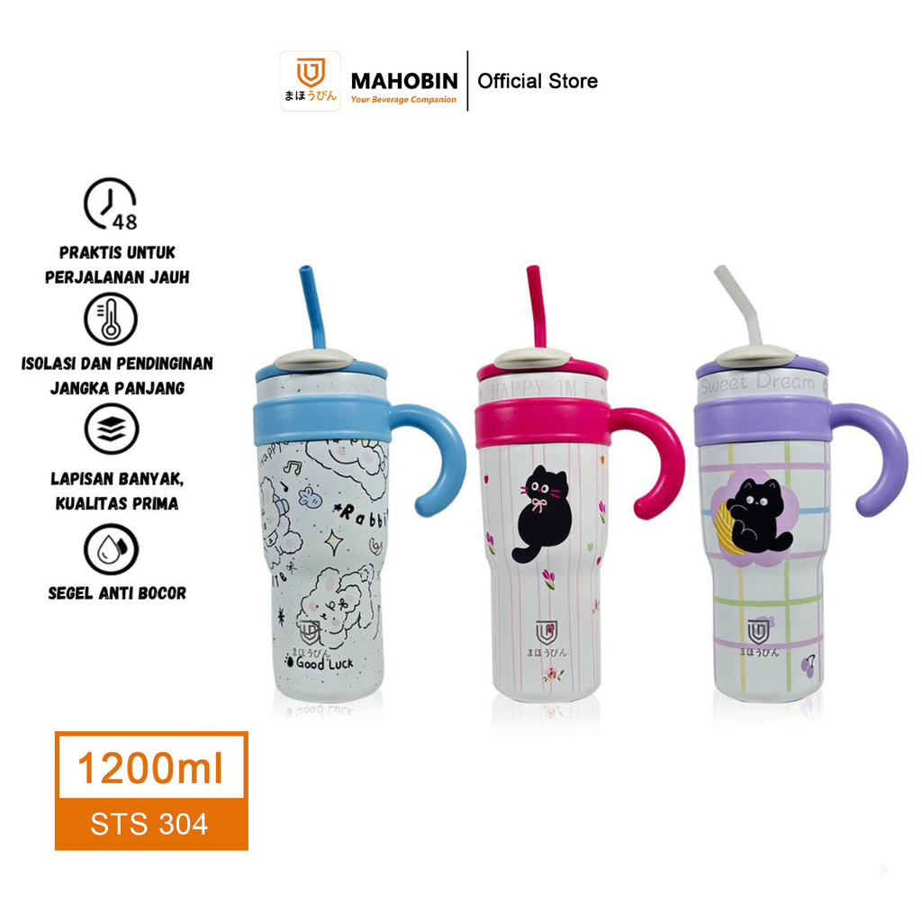 Jual 【Tumbler MAHOBIN】 1.2 L Botol Minum Tumbler, Tahan Dingin 24 Jam, Stainless Steel SUS 316 ...