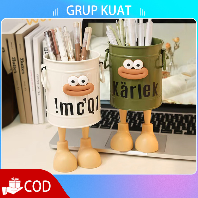 Jual Desk Organizer Tong Plastik Tempat Pena Pen Holder Ember Retro ...